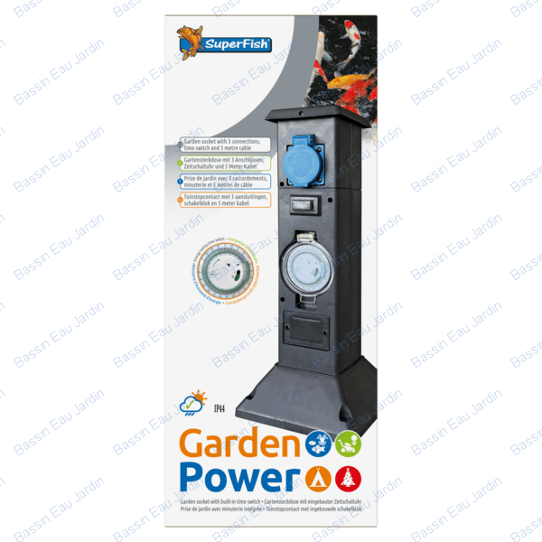 SUPERFISH GARDENPOWER RALONGE 3 PRISES AVEC TIMER - Bassin Eau Jardin